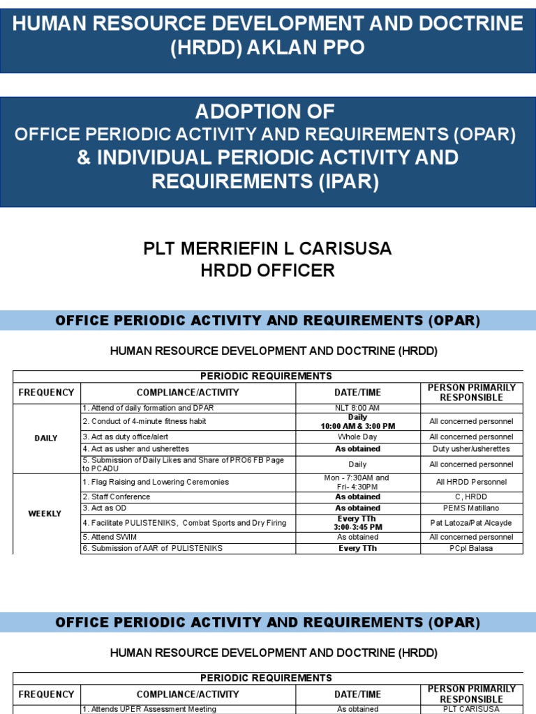 HRDD Ipar and Opar | PDF