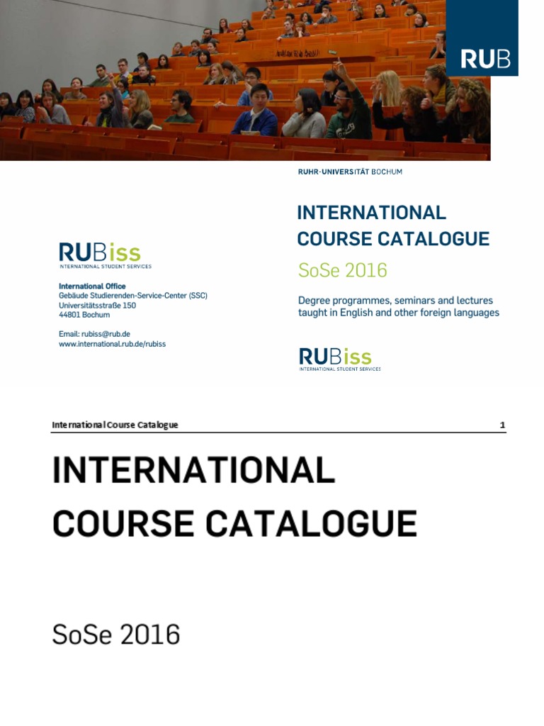 International Courses RUB | PDF | Academic Degree | University And ...