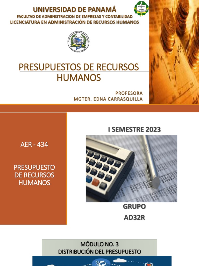 Presupuesto de Recursos Humanos - Módulo No. 3 Distribución Del Presupuesto (Material Ayuda ...