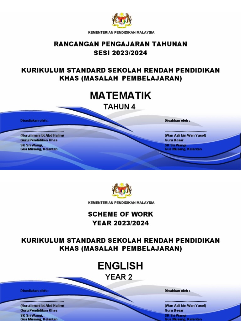 Cover Rancangan Pengajaran Tahunan | PDF