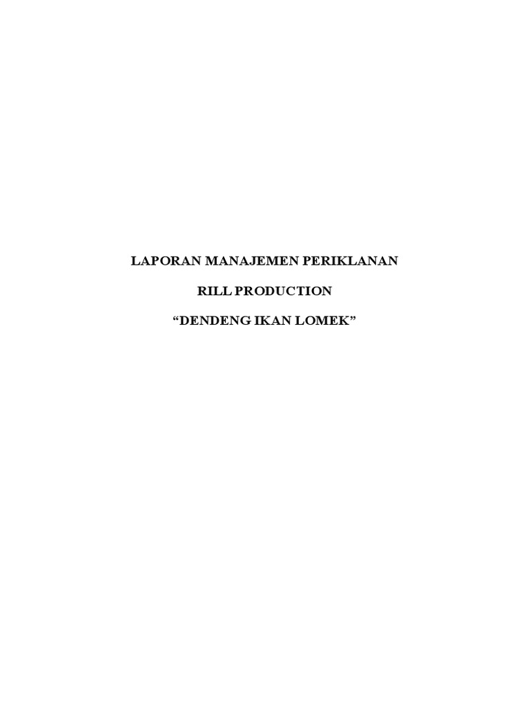 Laporan Periklanan Dendeng Ikan Lomek | PDF | Seni