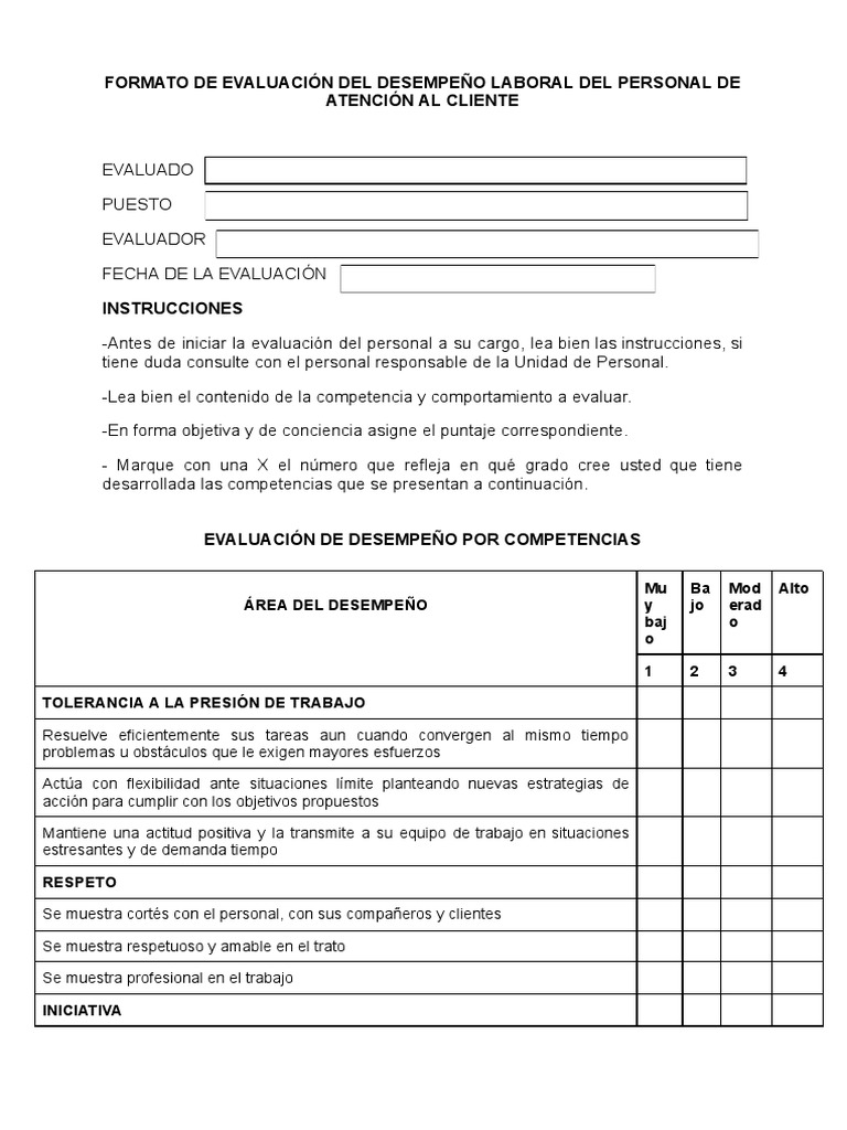 Evaluacion de Desempeño Por Competencias | PDF | Evaluación | Evaluación de desempeño
