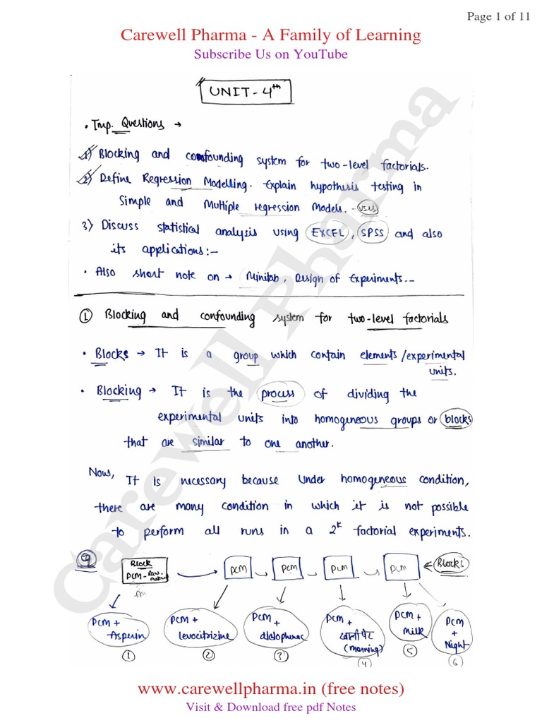 Unit 4, Biostatistics and Research Methodology, B Pharmacy 8th Sem ...