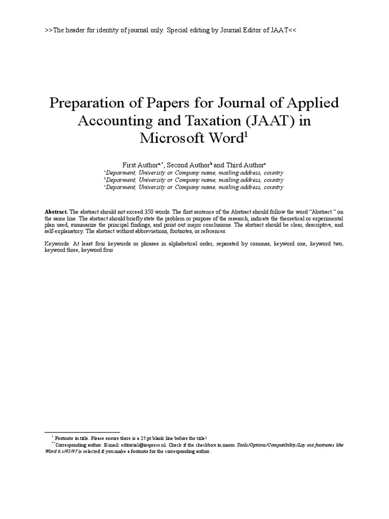 Template Artikel JAAT | PDF | Note (Typography) | Writing