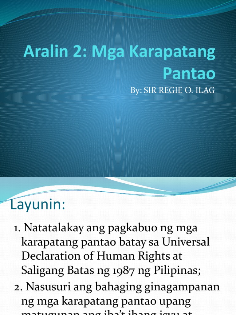 Aralin 2. Mga Karapatang Pantao | PDF