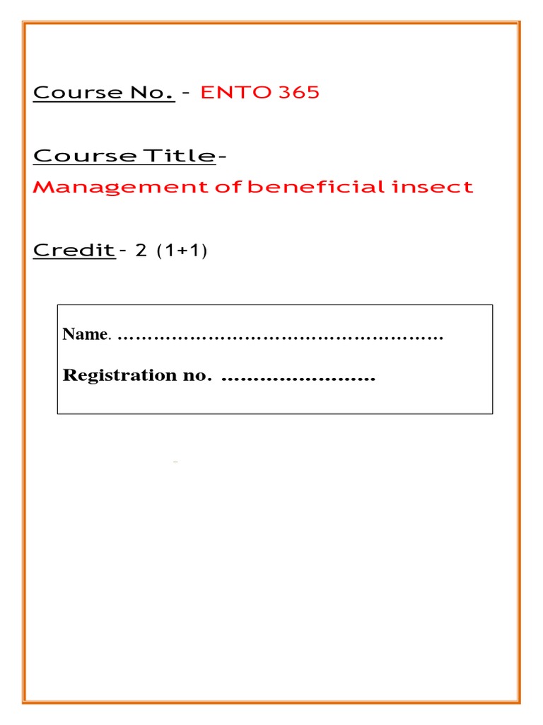 Entomology ENTO-365-PRINTED-NOTES | PDF | Technology & Engineering