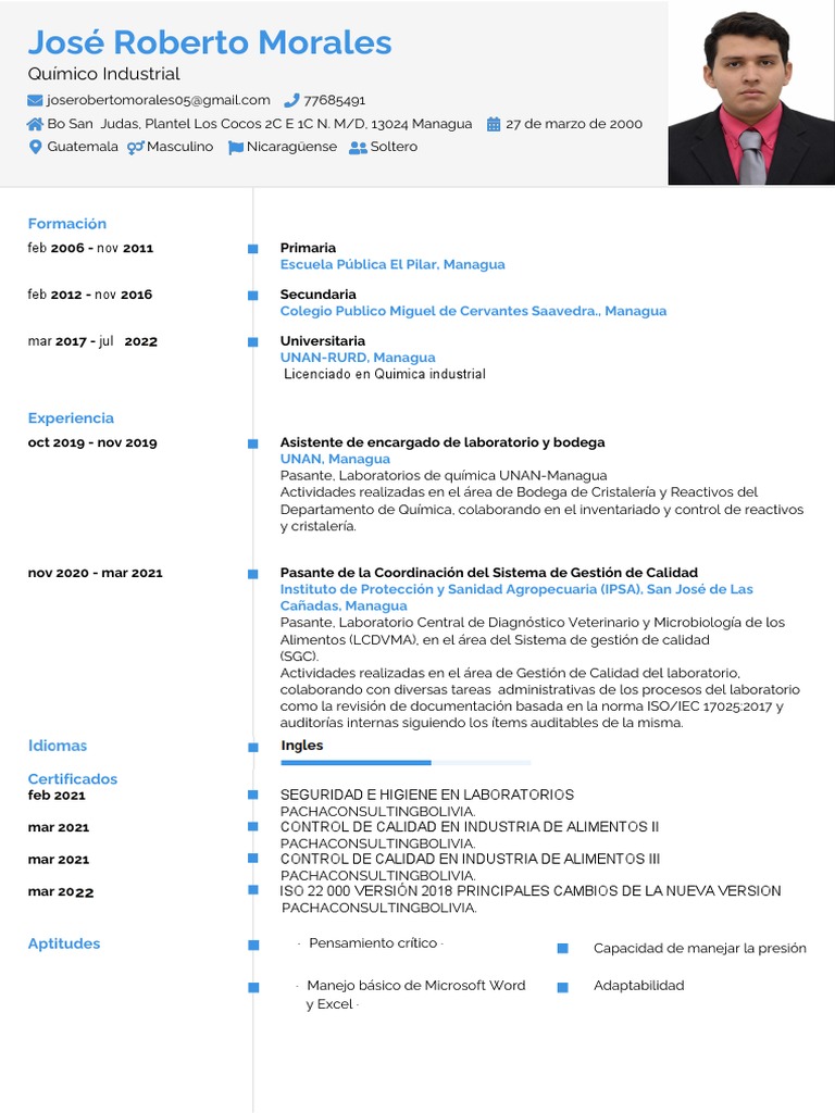 Perfil Profesional de Químico Industrial | PDF | Laboratorios