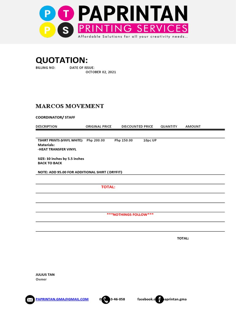 Quotation Marcos Movement | PDF