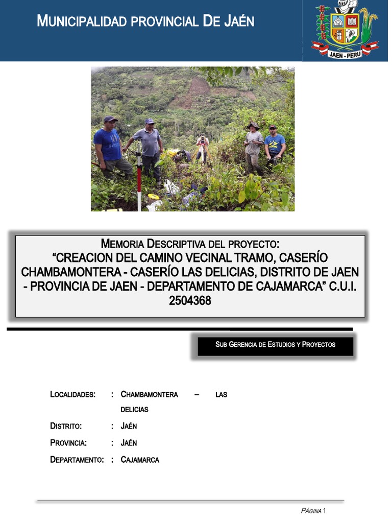 Memoria Descriptiva - 2019 | PDF | Topografía | Ciencias de la Tierra