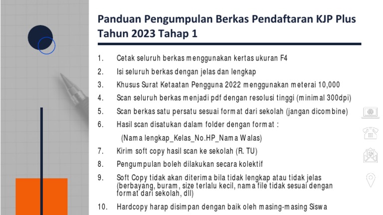 Panduan Pengumpulan Berkas KJP Plus Tahun 2023 Tahap 1 | PDF | Karier & Perkembangan | Bisnis