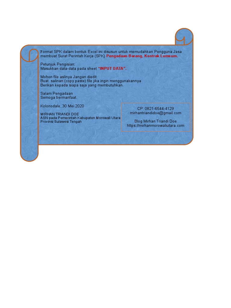 Format SPK Pengadaan Barang | PDF