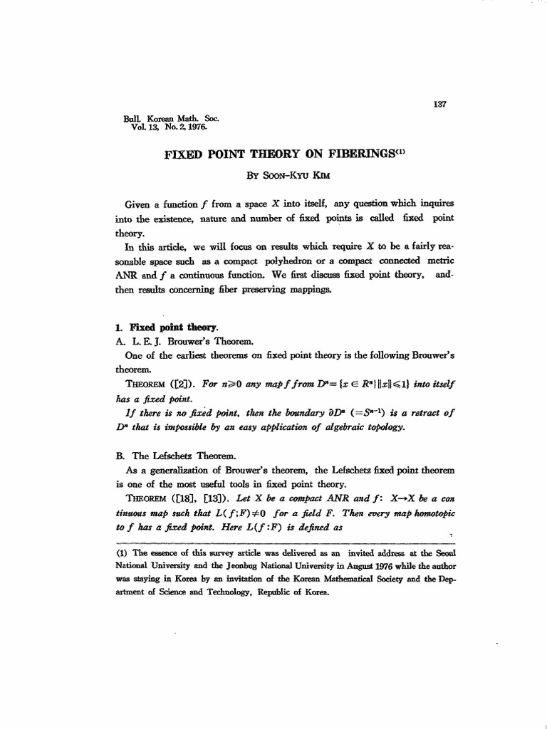 Fixed Point Theory On Fiberings Pdf Group Mathematics Topology
