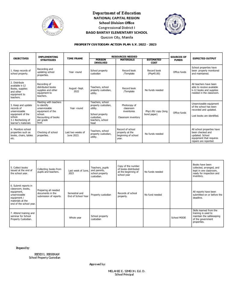 Action Plan Custodian | PDF