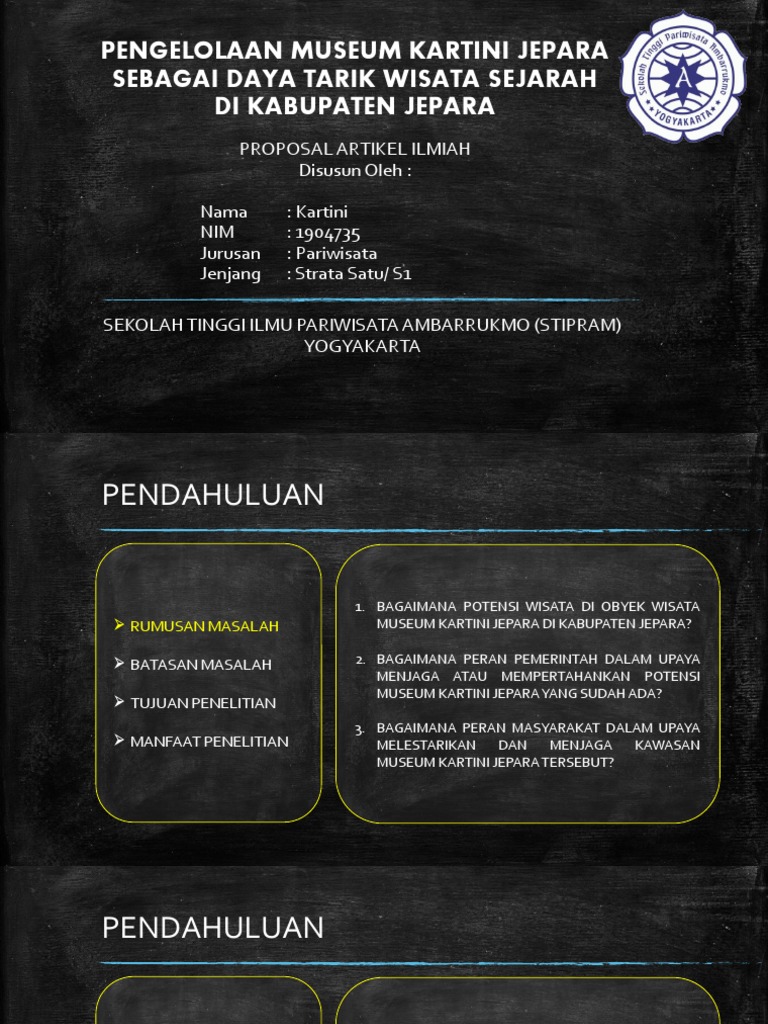 Pengelolaan Museum Kartini Jepara Sebagai Daya Tarik Wisata | PDF | Ilmu Sosial