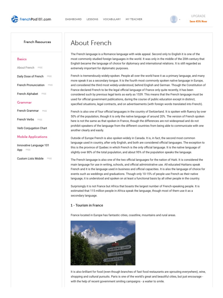 French Language Overview and Resources | PDF | Foreign Language Studies