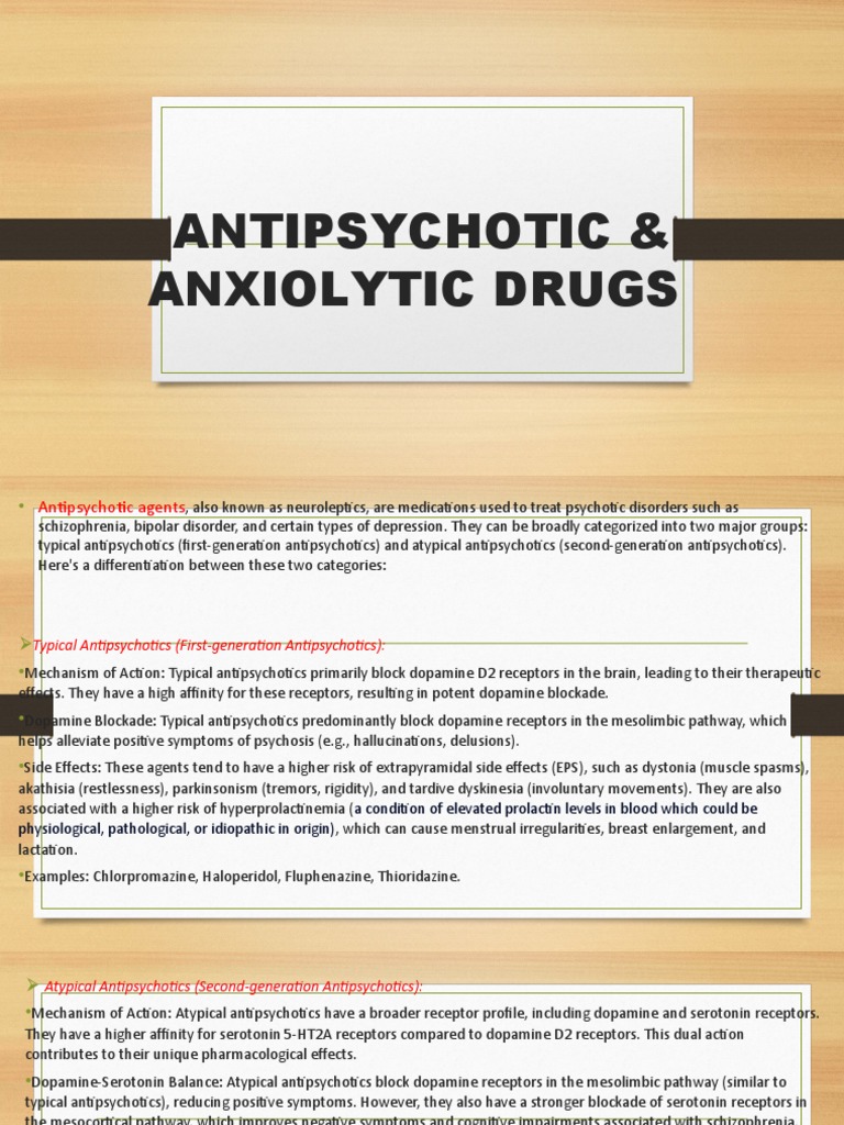 Antipsychotic & Anxiolytic Drugs | PDF | Antipsychotic | Atypical ...