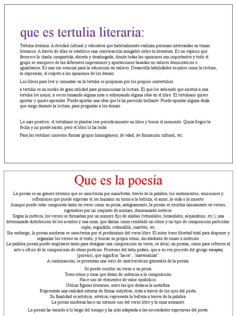 Que Es Tertulia Literaria | PDF | Poesía