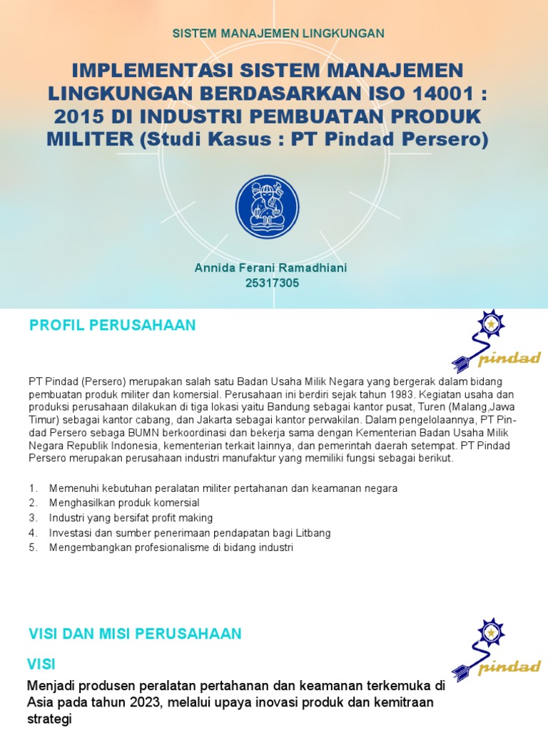 Implementasi Sistem Manajemen Lingkungan Berdasarkan Iso 14001: 2015 Di Industri Pembuatan ...