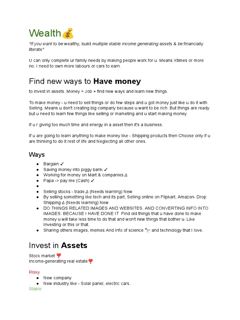 Strategies for Building Wealth and Income | PDF