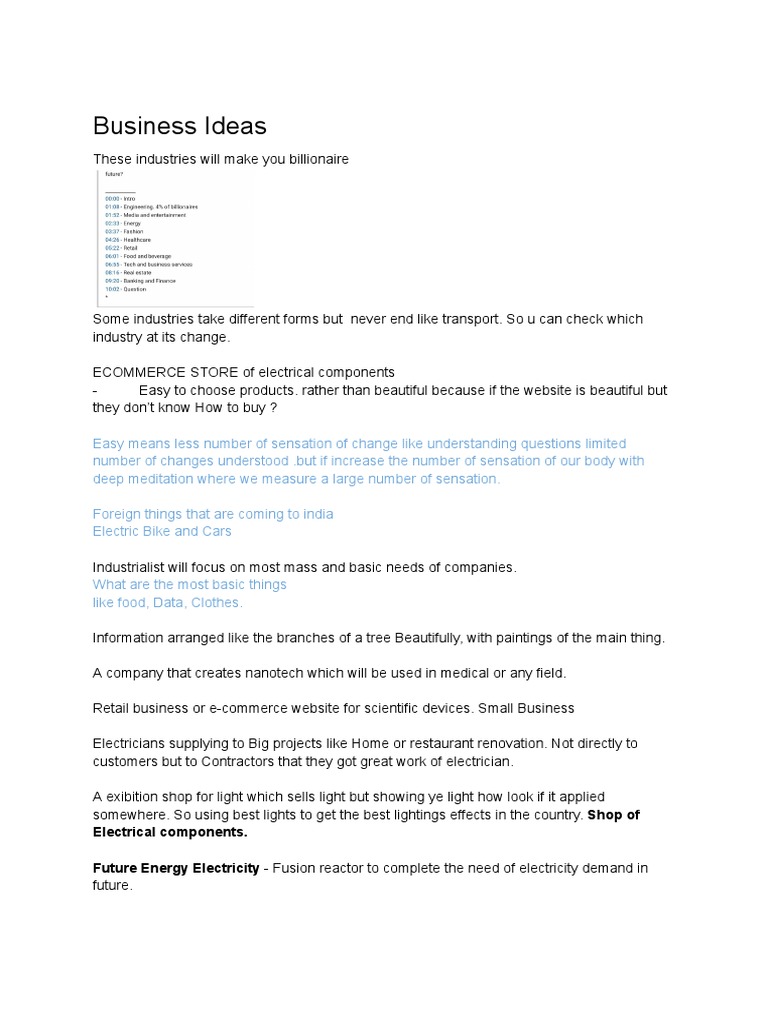 Business Ideas | PDF