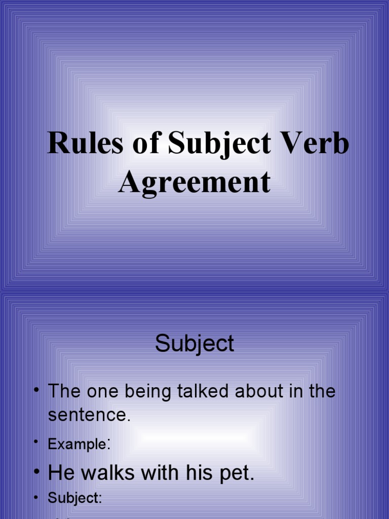 Rules of Subject Verb Agreement | PDF | Grammatical Number | Plural