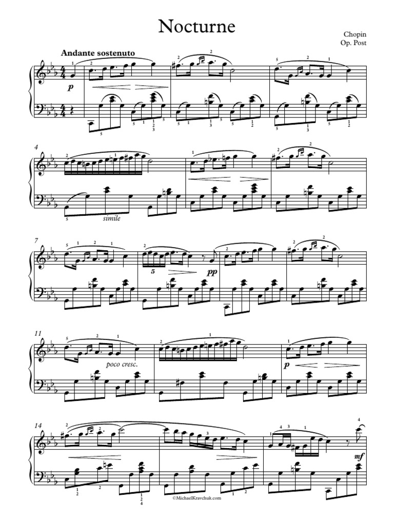 Chopin Nocturne Op. Post 3 Page Version | PDF