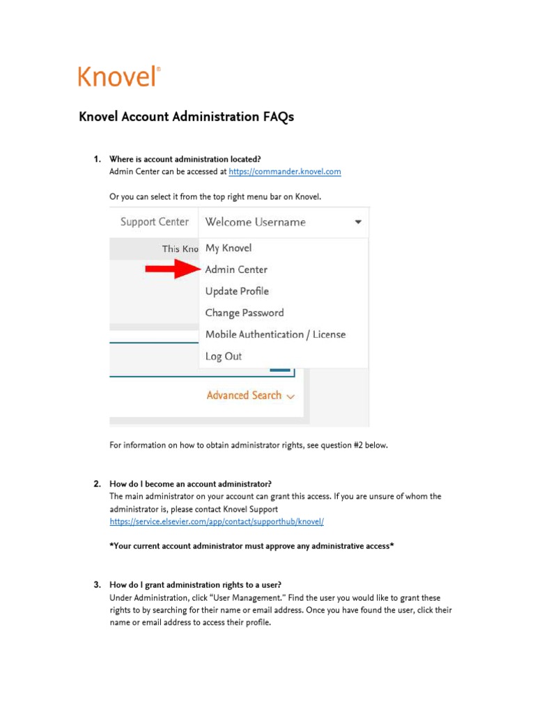 Knovel Account Administration FAQs Latest | PDF