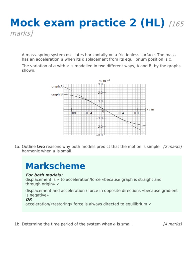 Mock Exam Practice 2 HL MS | PDF