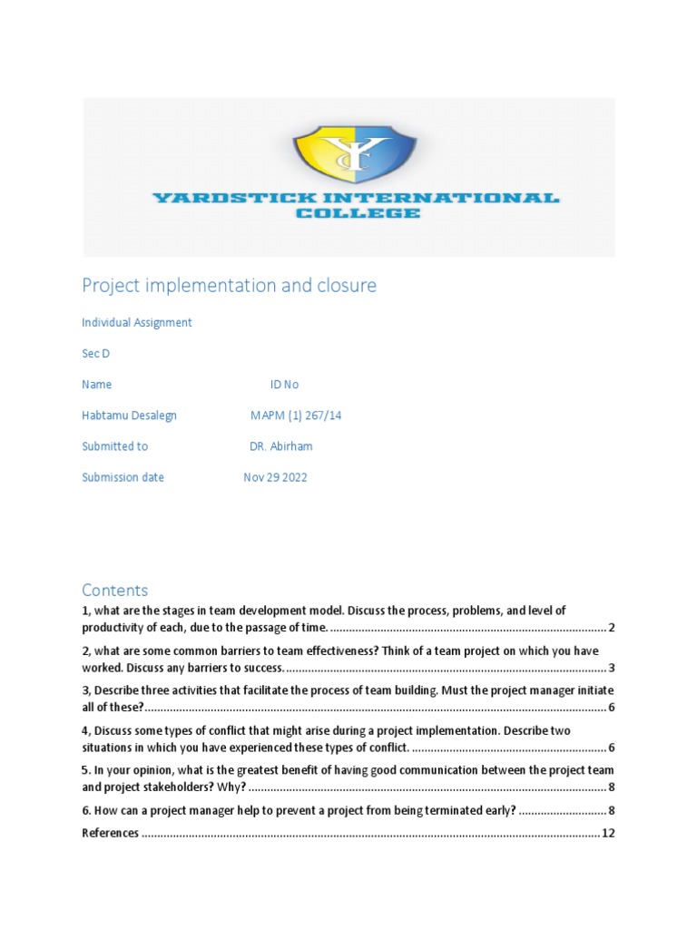 Implimentation | PDF | Team Building | Project Management Implimentation | PDF | Team Building | Project Management