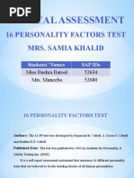 The 16PF Personality Questionnaire - Final | PDF | Tests | Psychology