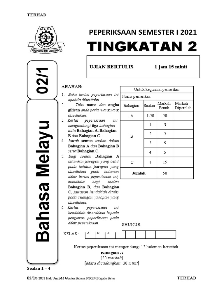 Final BM K1 T2 (FINAL 2021) NURIN QISTYNA 202 | PDF