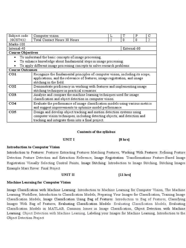 Computer Vision Pdf Computer Vision Engineering