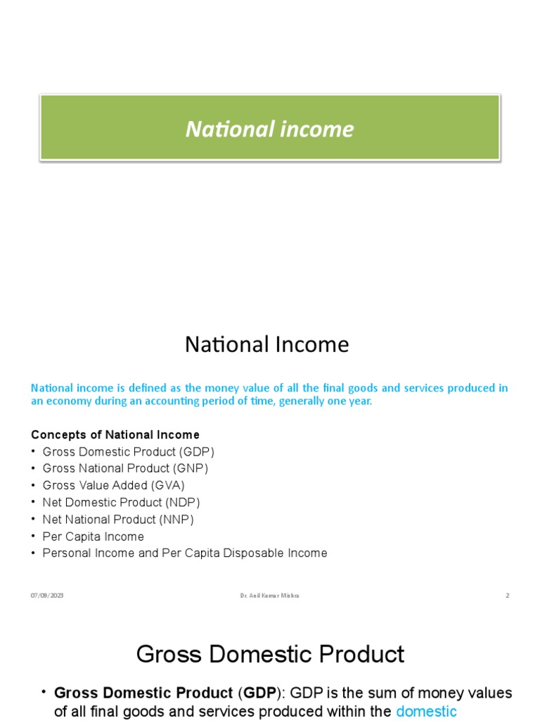 National Income Concepts Guide | PDF | Law