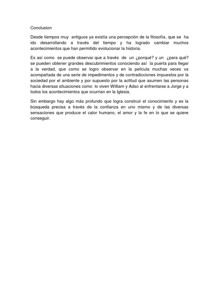 Conclusion Filosofia | PDF