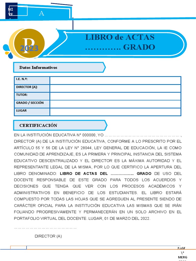 Libro de Actas | PDF