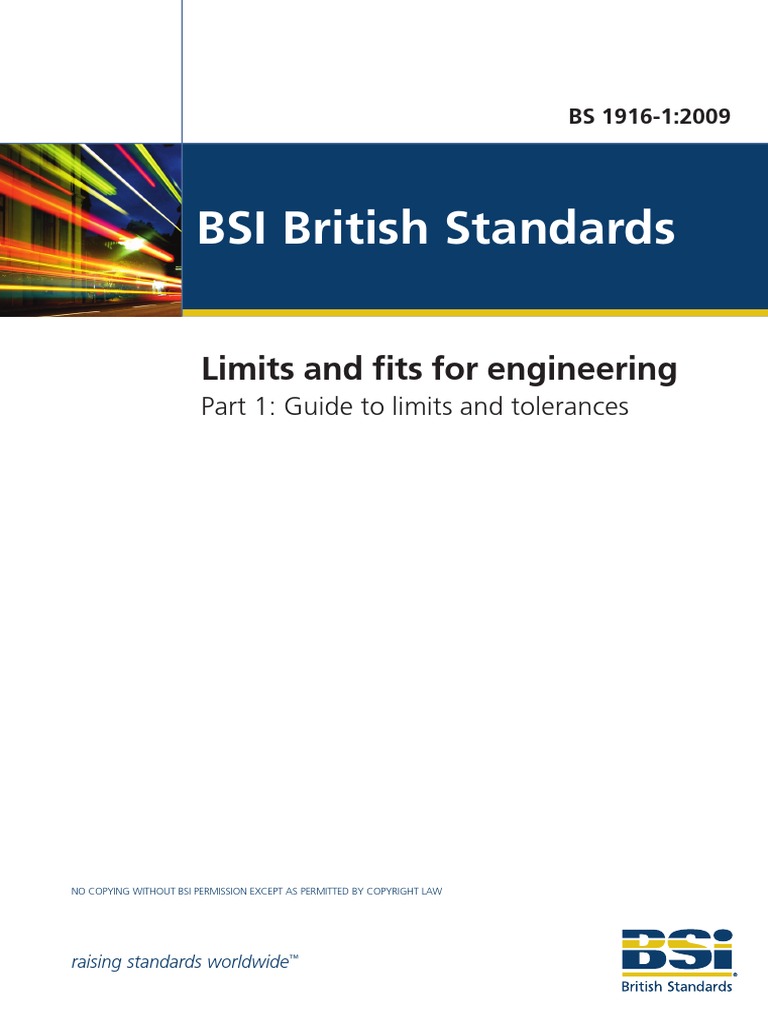 BS 1916 1 2009 | PDF | Engineering Tolerance | Metrology
