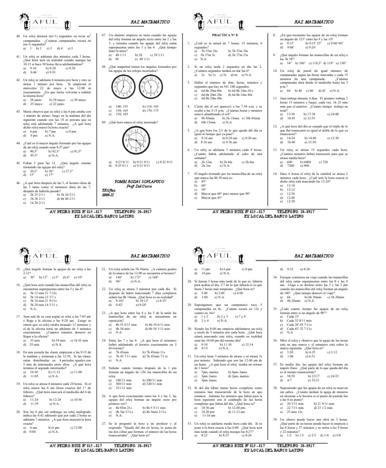 Relojes | PDF | Hora | Reloj