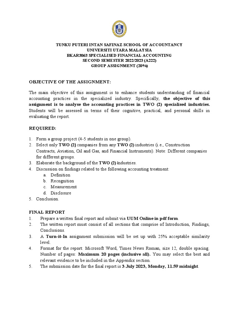 Group Project Paper - BKAR3063 - A222 | PDF | Business