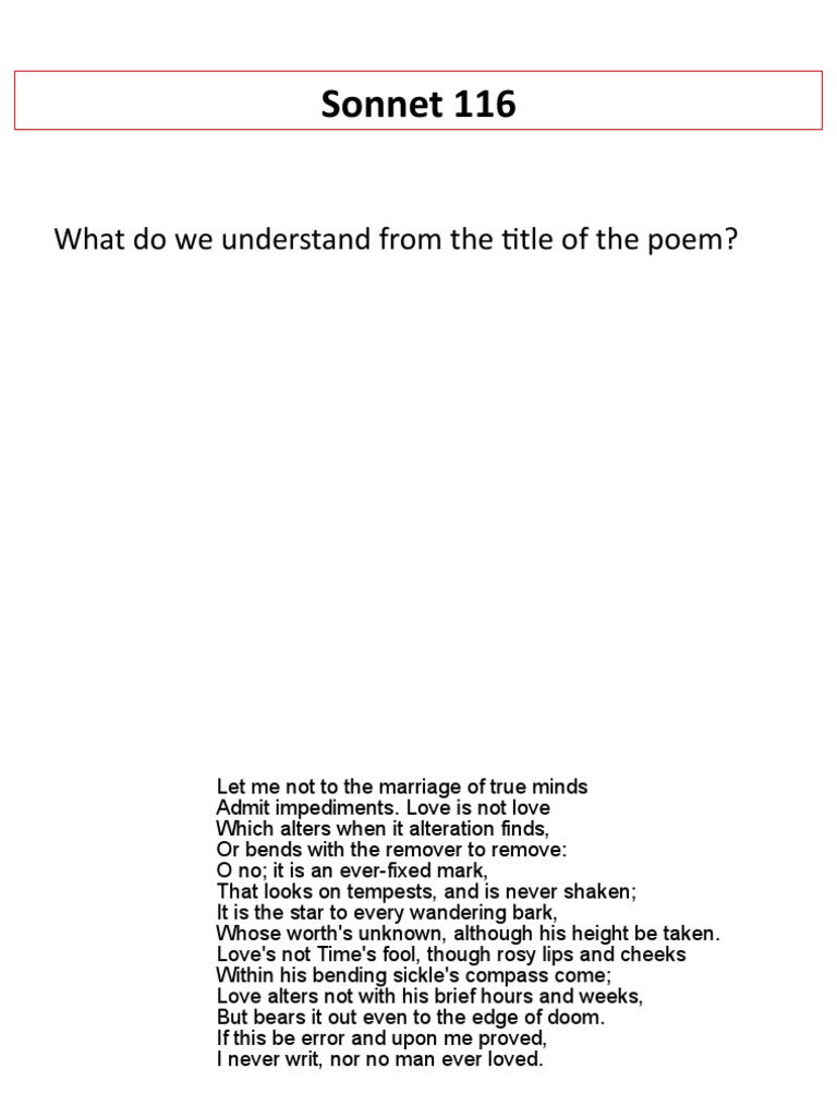 1) Sonnet 116 | PDF