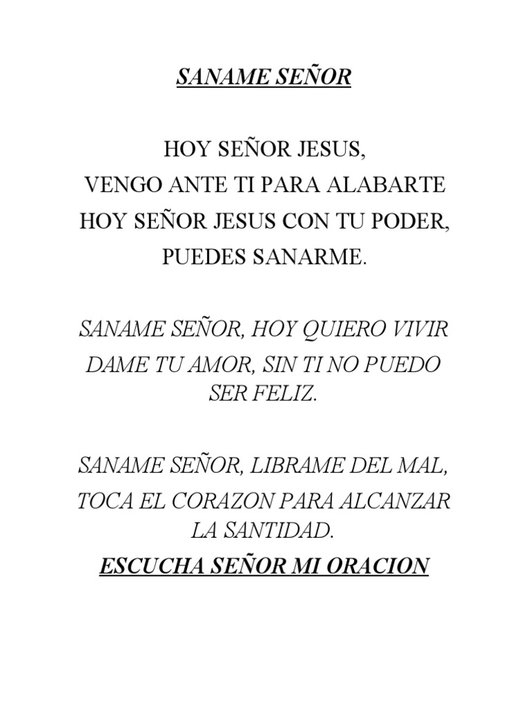 Letra de "Sáname Señor" | PDF | Cristo (título)