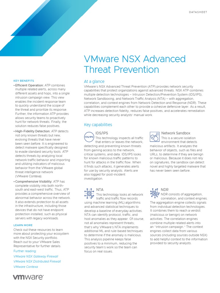 VMW NSX Advanced Threat Prevention Ds | PDF