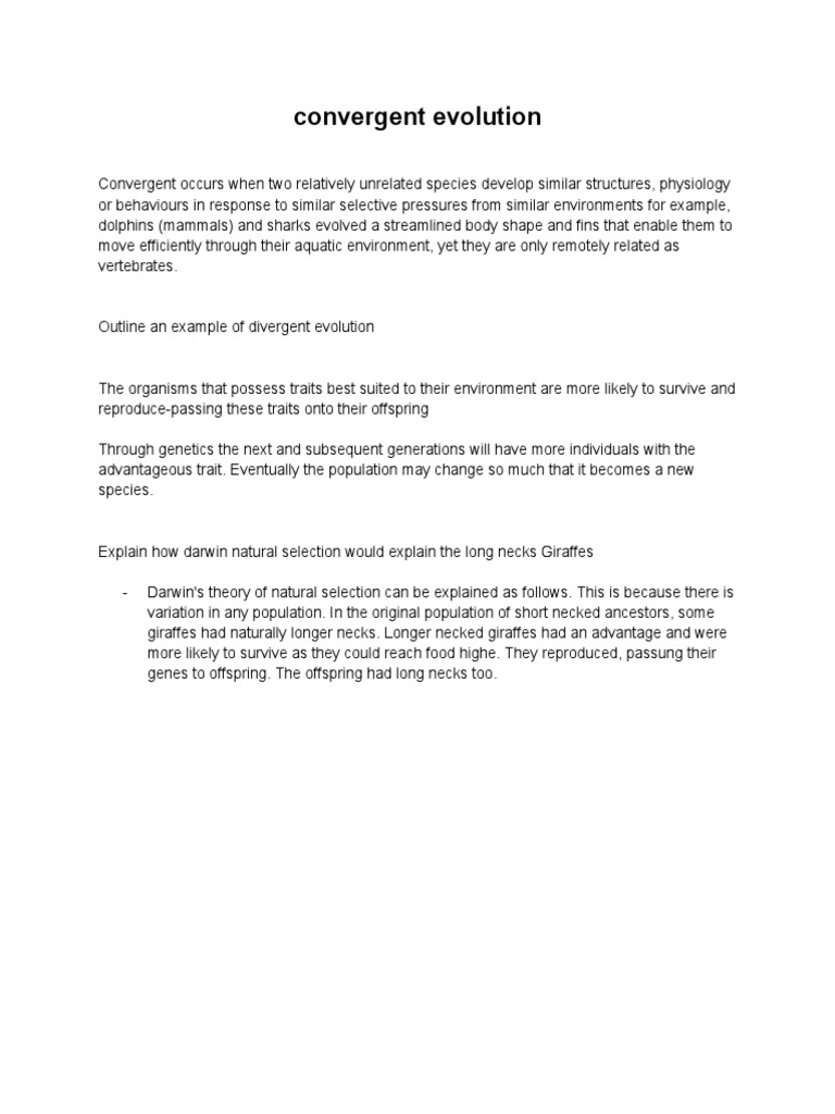 Convergent Evolution | PDF