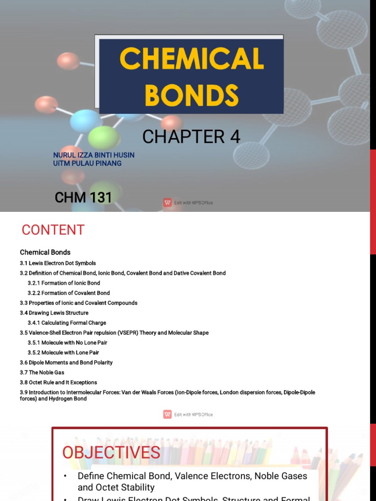 Chm131 Chapter 3 Chemical Bonds1 | PDF | Chemical Bond | Intermolecular Force