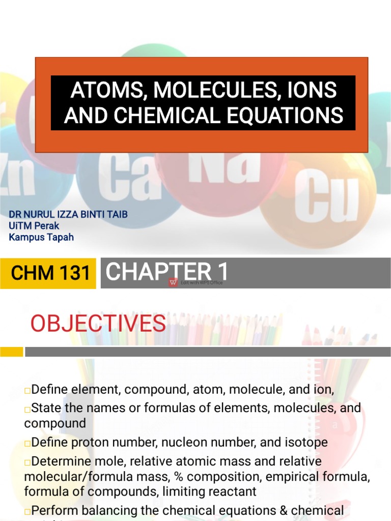Chm131 Chapter 1 Atoms Molecules Ions Chemical Eq | PDF | Mole (Unit ...