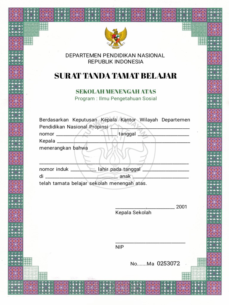 ijazah smaanskrip 2001 | PDF