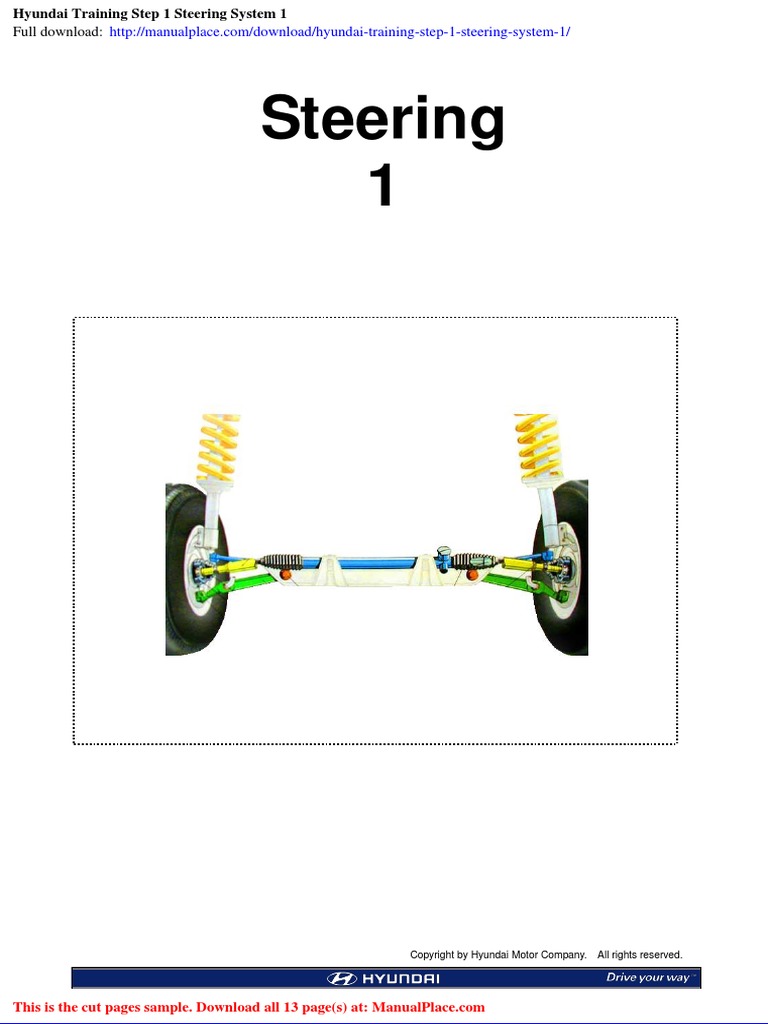Hyundai Training Step 1 Steering System 1 | PDF