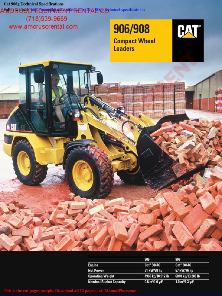 Cat 906g Technical Specifications | PDF
