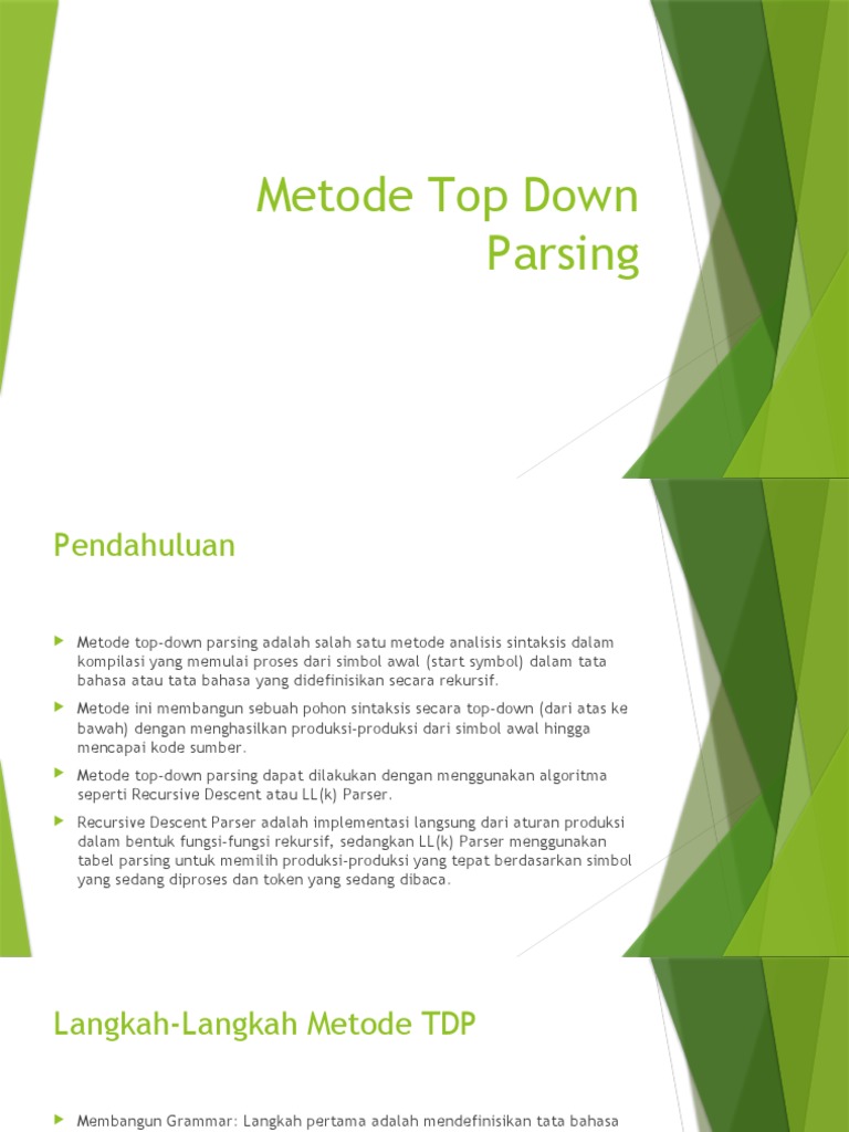 Pertemuan 4 Metode Top Down Parsing | PDF
