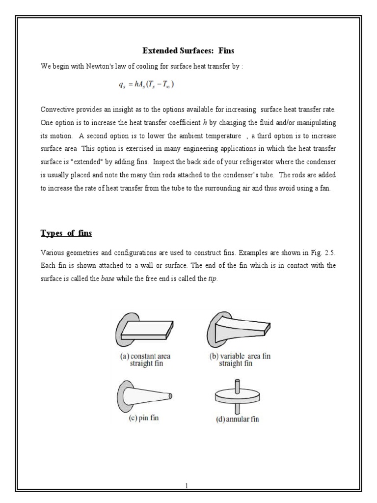 Extended Surfaces: Fins | PDF | Equations | Ordinary Differential Equation