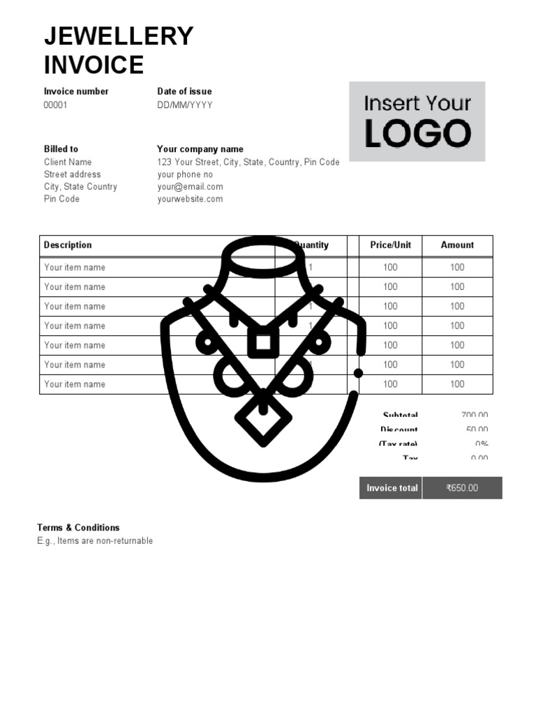 Jewellery Invoice With GST | PDF